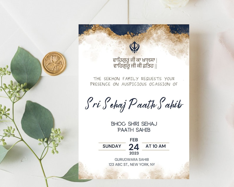 Sri Sehaj Paath Invitation, Sikh Invitations, Digital Sikh Invites ...