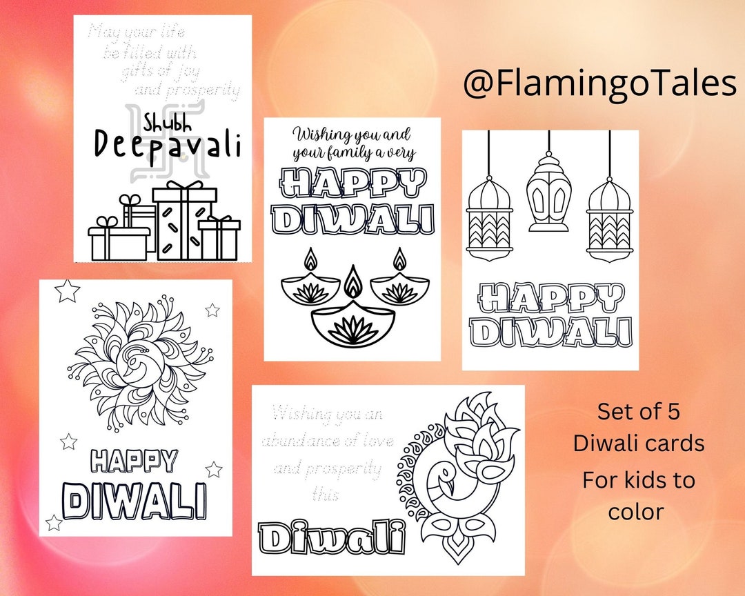 Printable Diwali Card for Kids to Color,happy Diwali Card,diwali ...