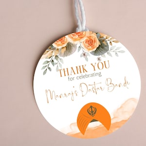 Dastar Bandi Stickers Printable, Turban Tying Ceremony Return Gift Tag ...