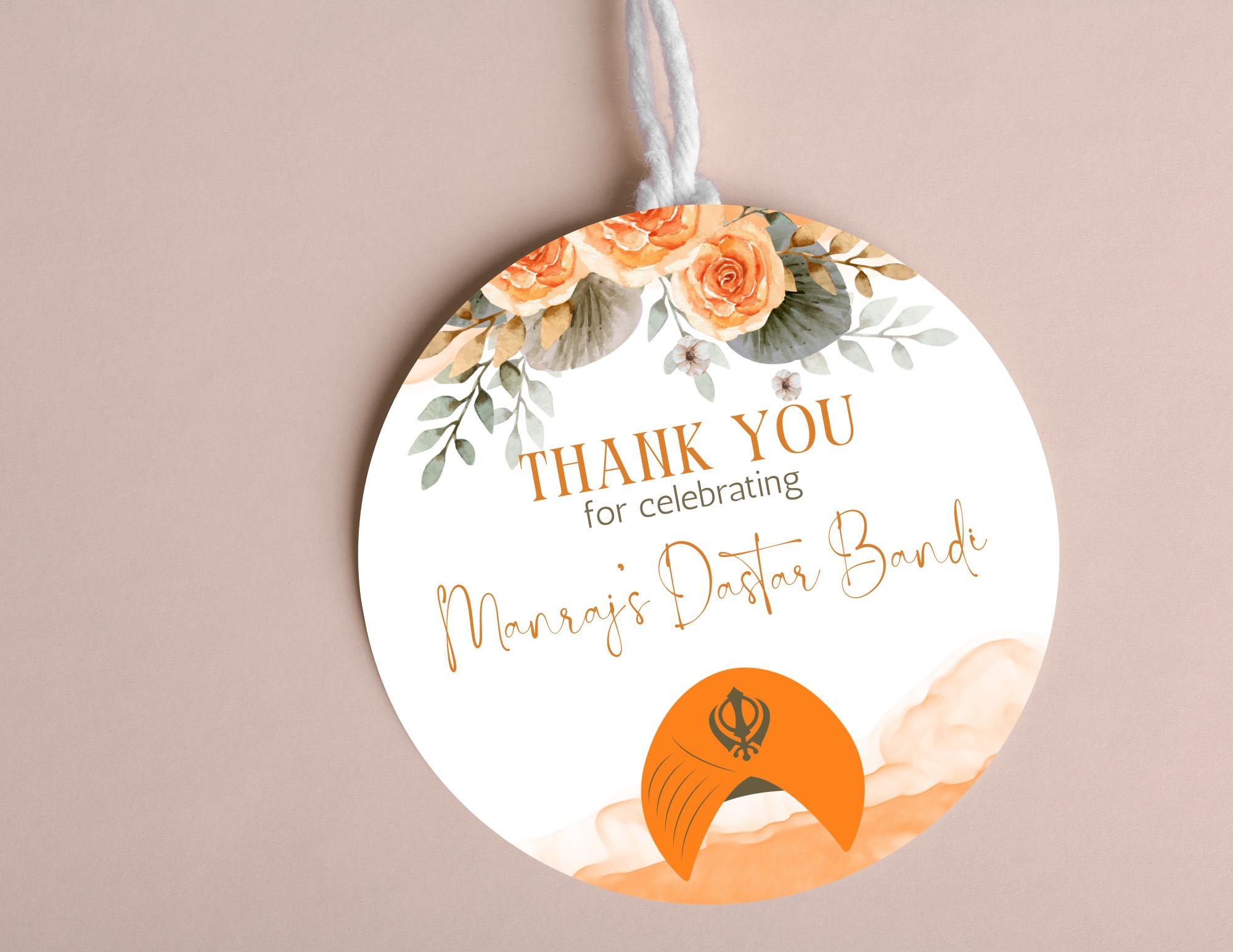 Dastar Bandi Stickers Printable, Turban Tying Ceremony Return Gift Tag ...