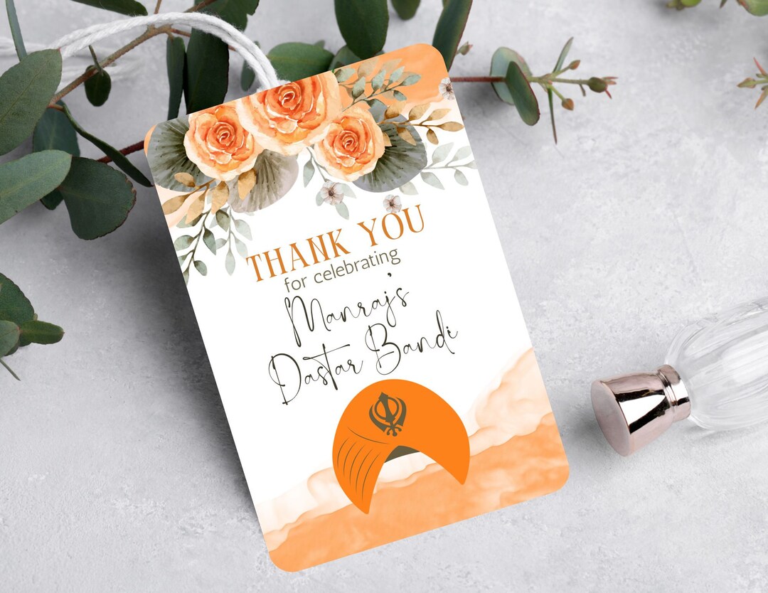 Dastar Bandi Stickers Printable, Turban Tying Ceremony Return Gift Tag ...