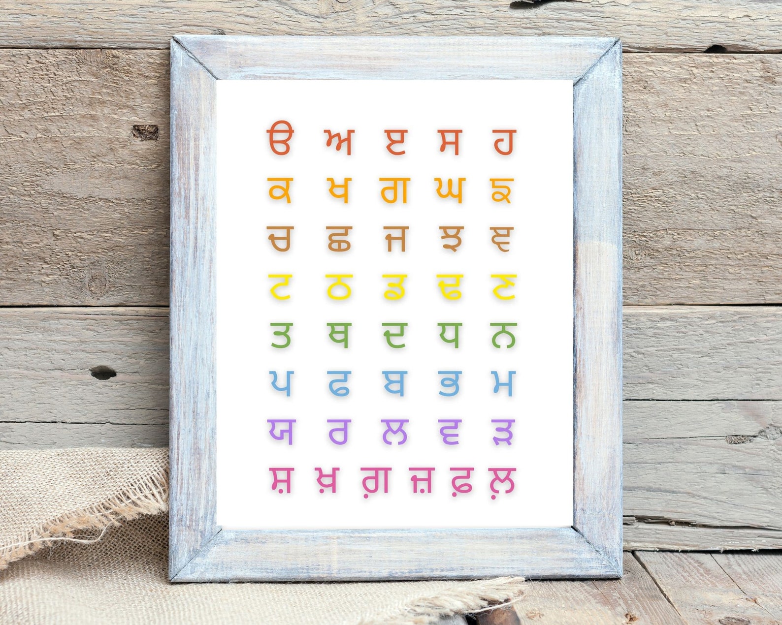 Gurmukhi Alphabets Numbers Print,punjabi Nursery Decor,painti Akhari ...