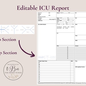 Ultimate Day Shift ICU Report Sheet - Etsy