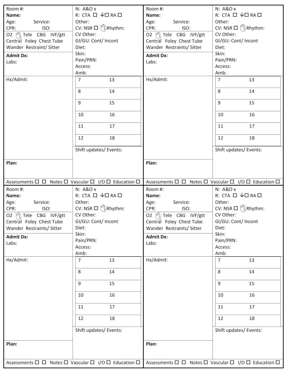 Best Nurse Report Sheet Bundle Med Surg ICU Skilled Nursing - Etsy