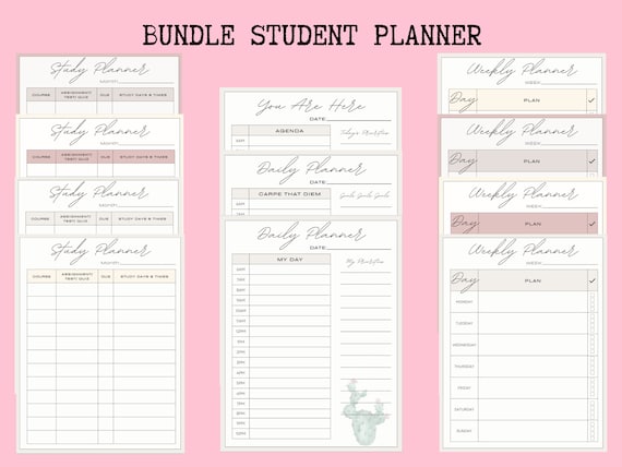 Printable Student Planner Bundle 11 Pages - Etsy