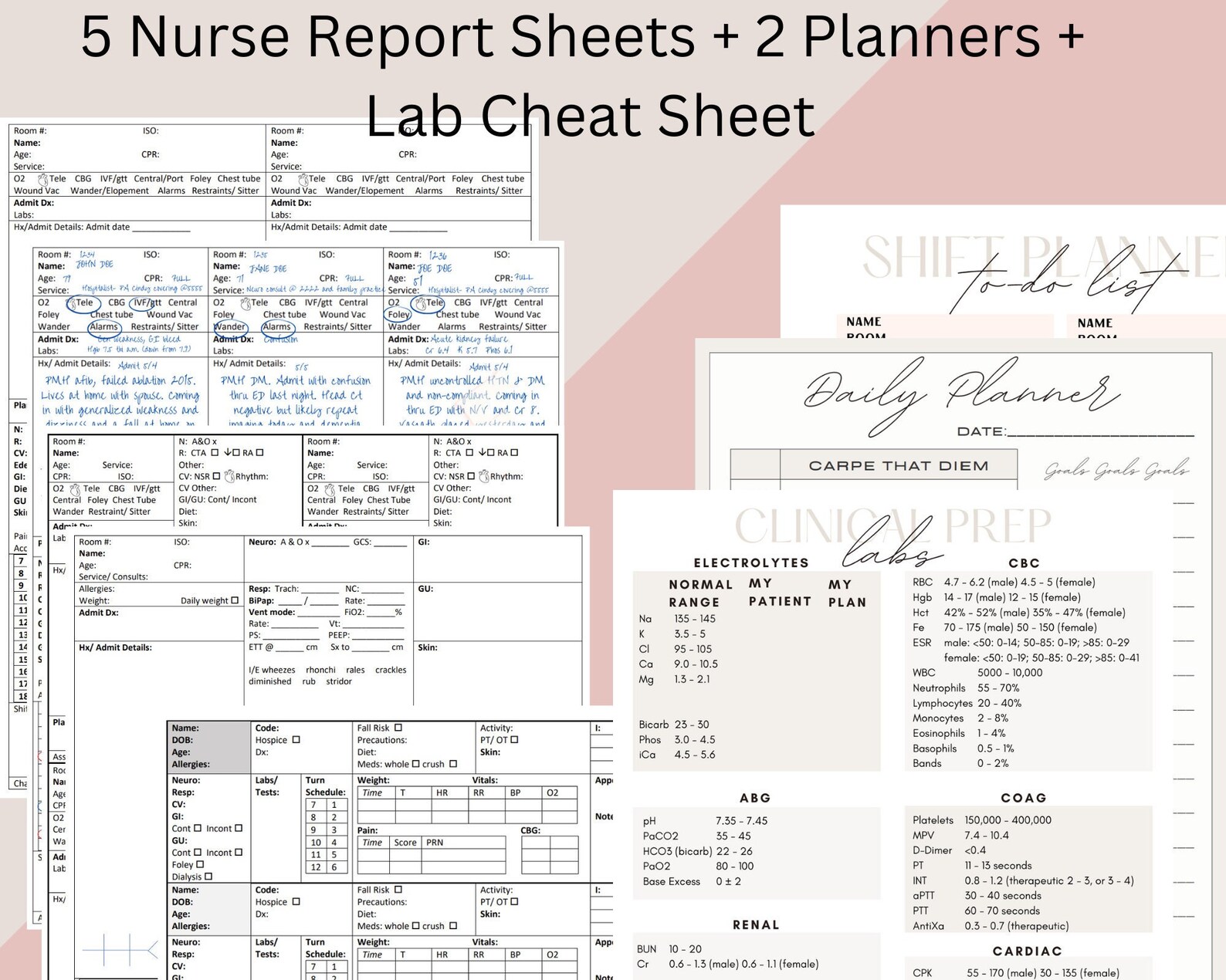 Best Nurse Report Sheet Bundle Med Surg ICU Skilled Nursing - Etsy