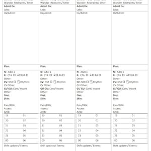 Med-surg Telemetry Nurse Brain (4 Patients per Sheet) - Etsy