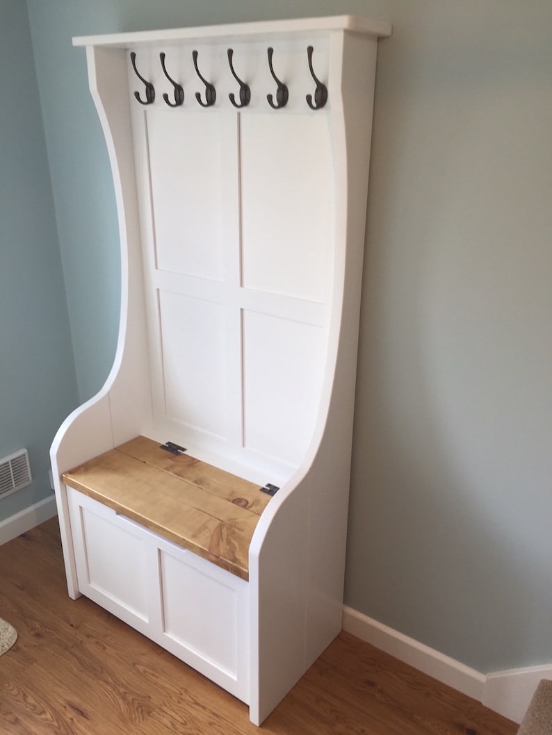 High Back Monks Bench With Coat Hooks - Etsy UK