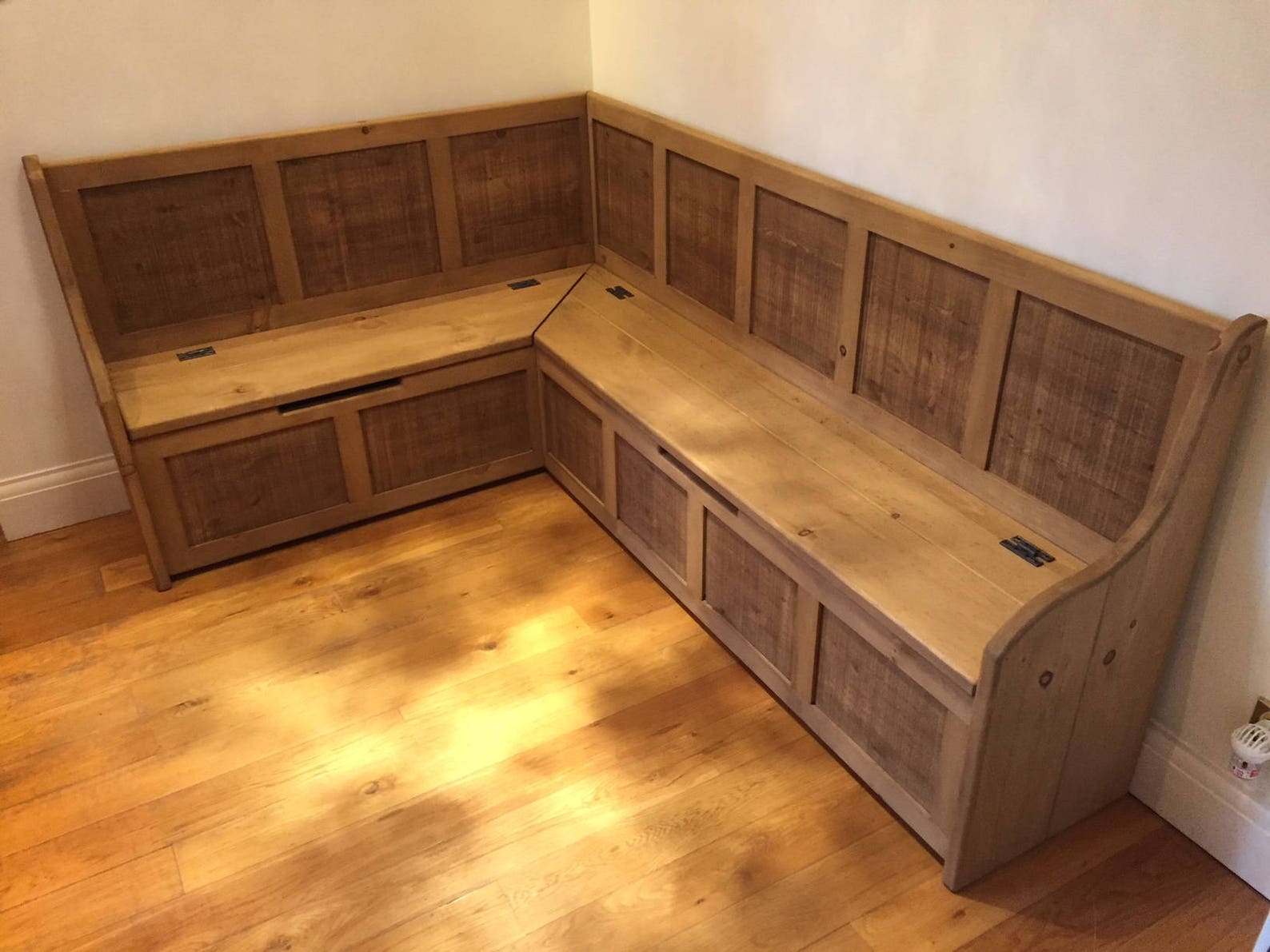 Solid Pine Corner Dining Bench (made to Any Size) (pew Settle Rustic ...