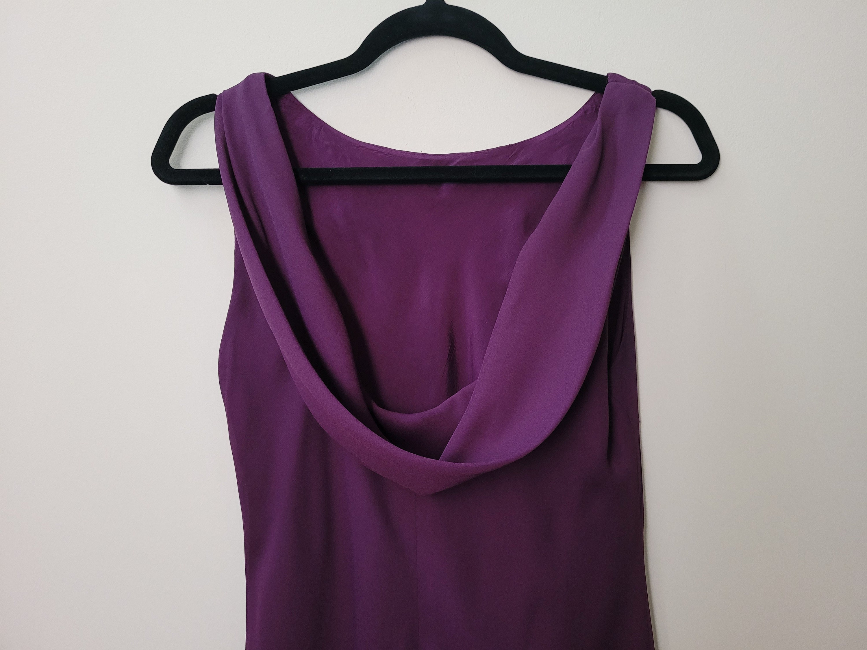 Low Back Formal Dress 90s/y2k Purple Drape Back Dress Vintage ...