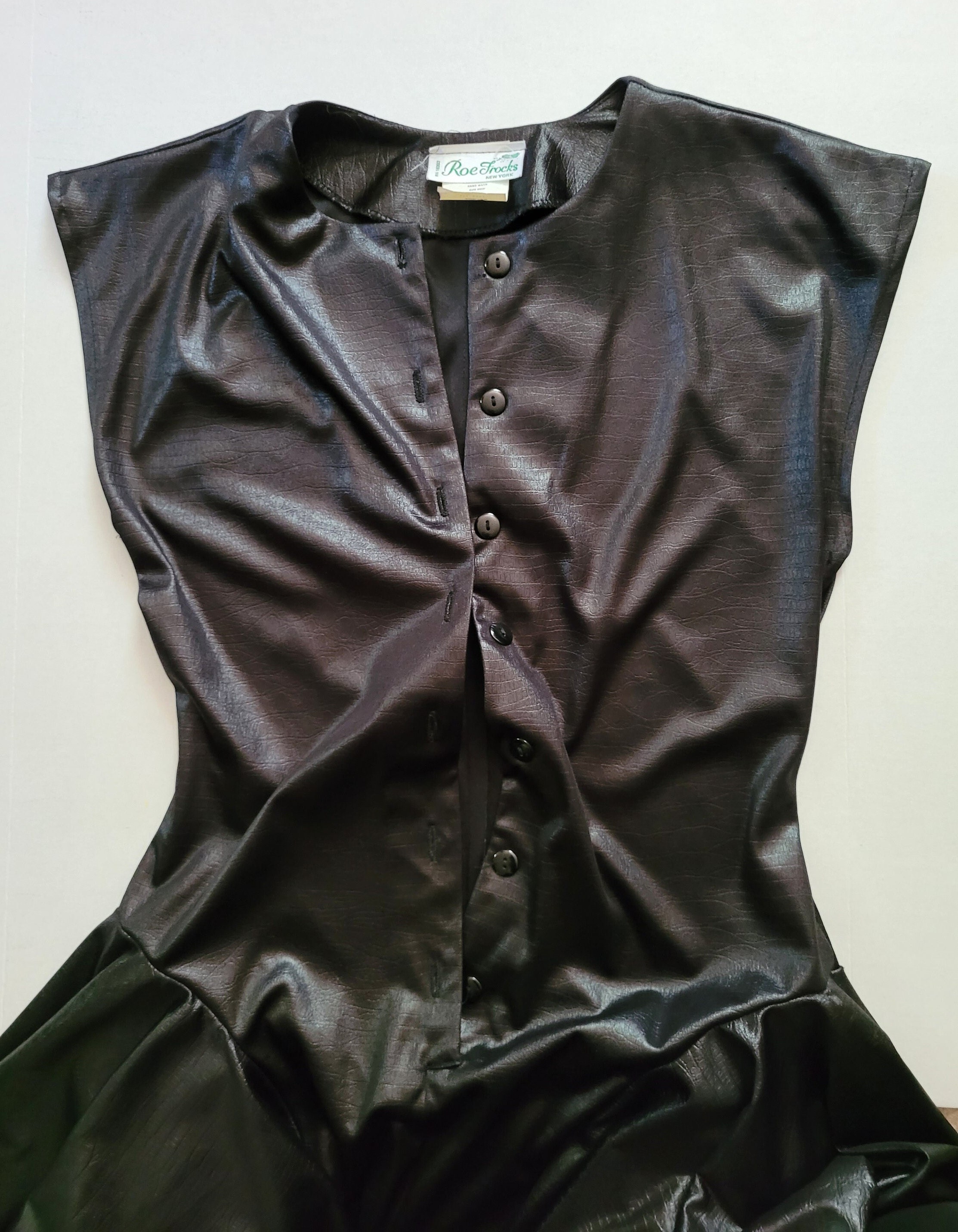 80s Party Dress Tiered Skirt 80s Dress Faux Snakeskin Leather Look ...