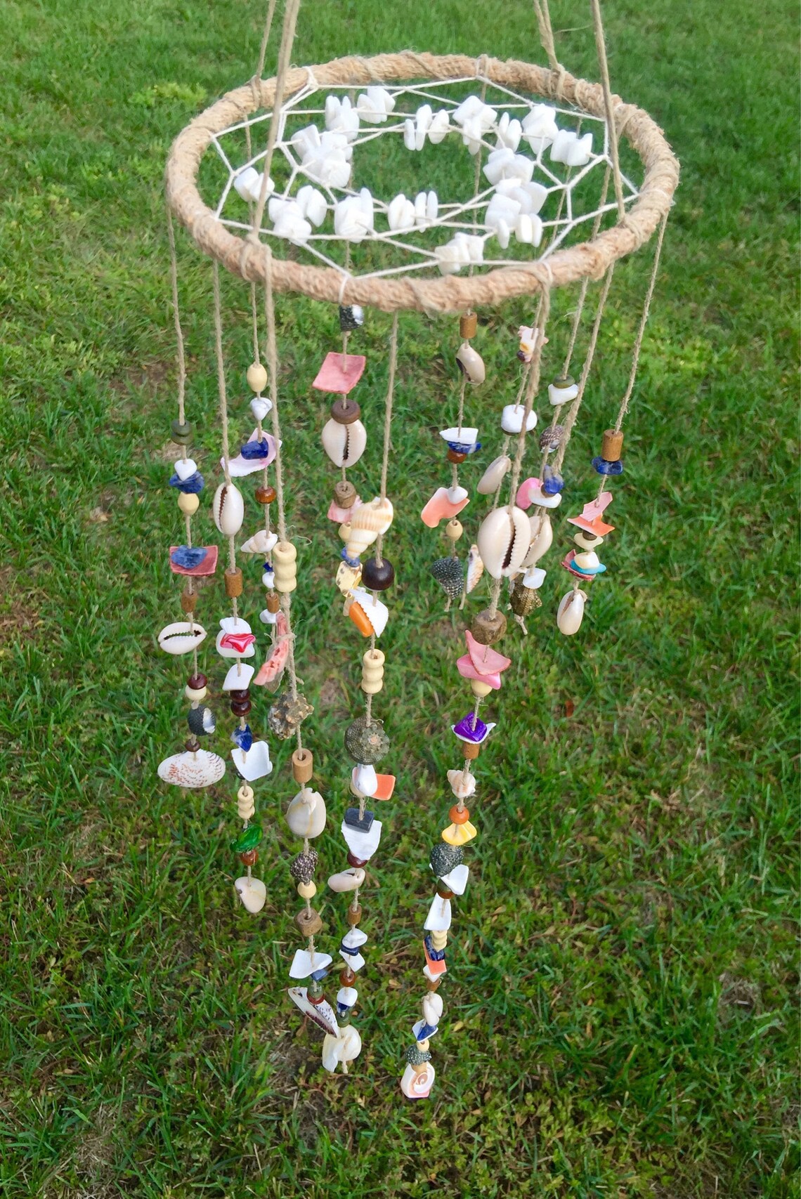 Natural Beach Decor Sea Shell Mobile. Long Spiral Mobile / - Etsy