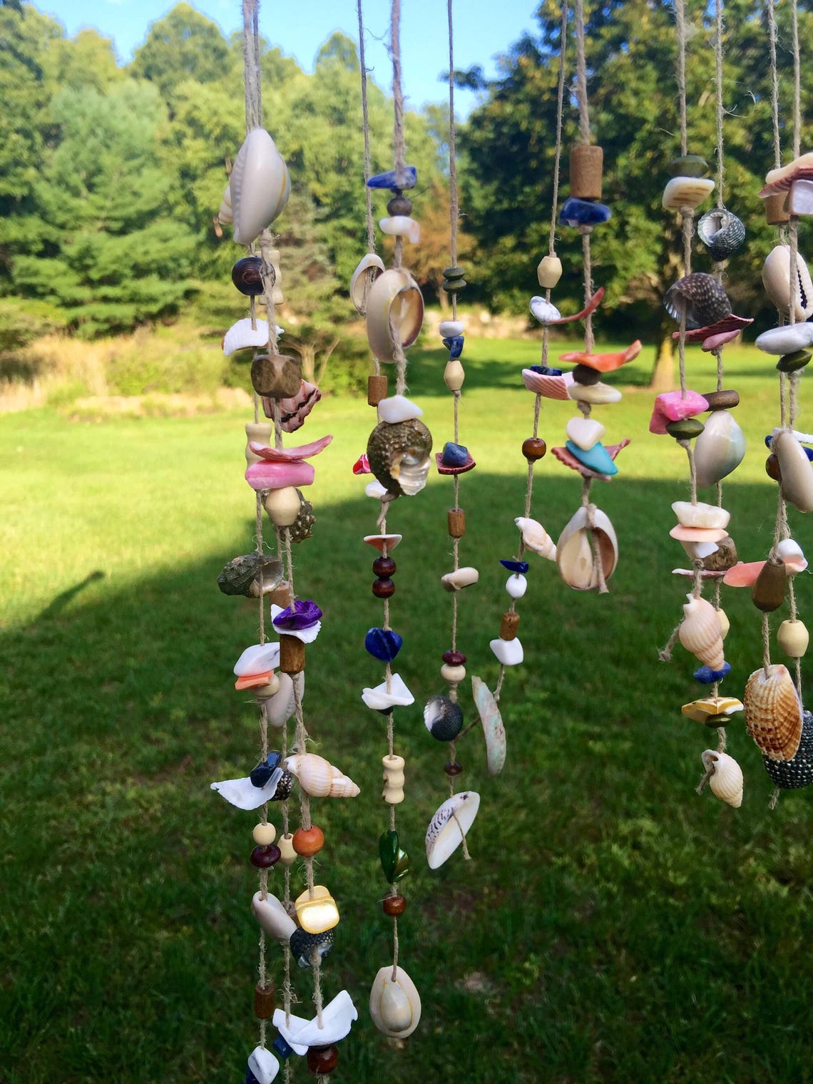 Natural Beach Decor Sea Shell Mobile. Long Spiral Mobile / - Etsy