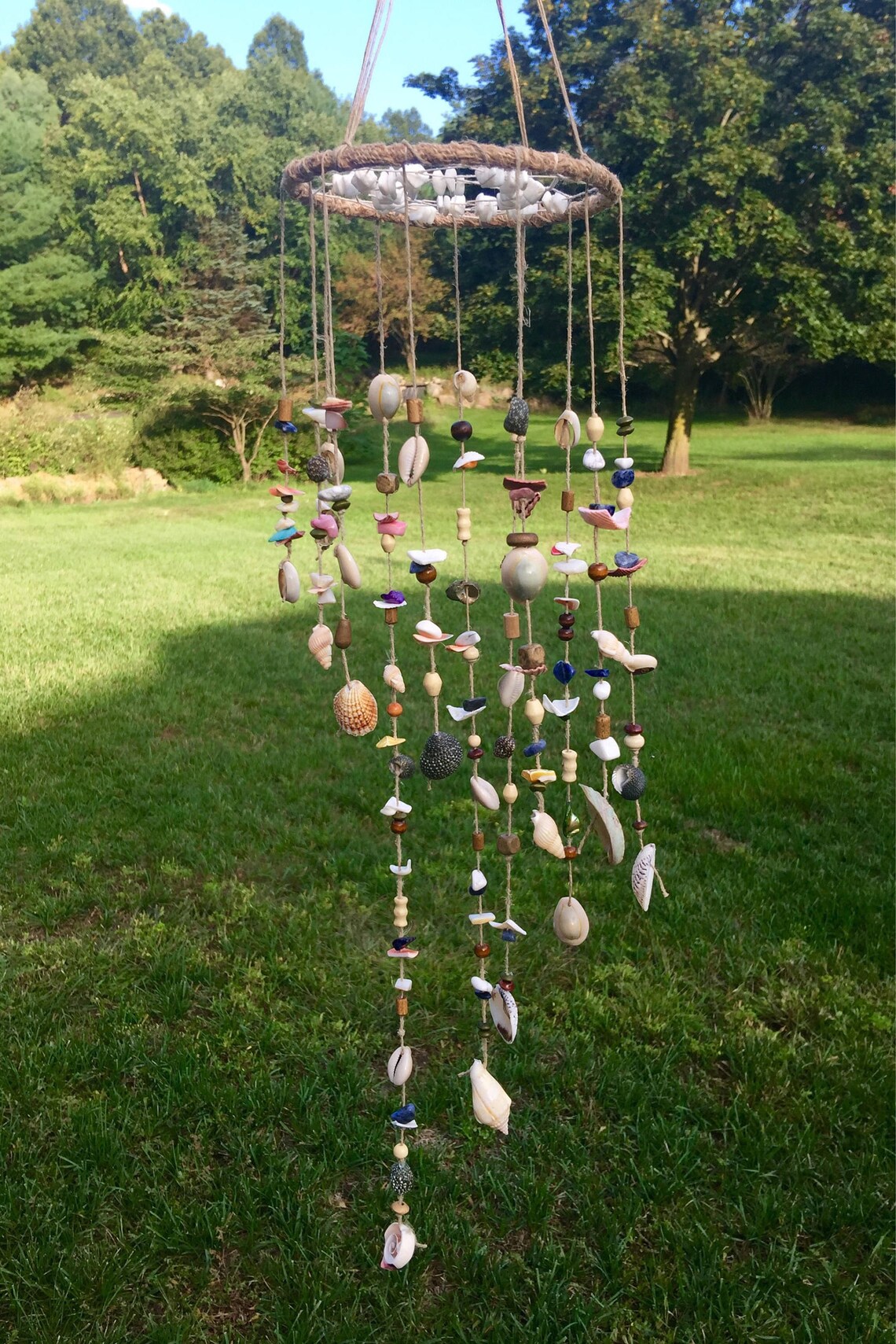 Natural Beach Decor Sea Shell Mobile. Long Spiral Mobile / - Etsy