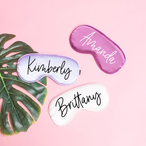 Personalized Sleep Eye Mask With Gift Bag Monogrammed Satin - Etsy