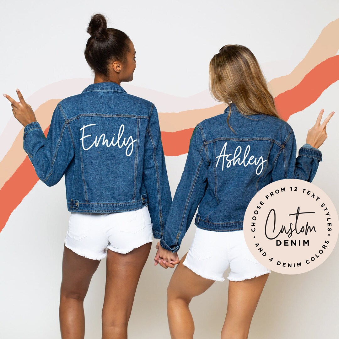 Custom Denim Jacket Embroidered Name Jacket Bride Jacket - Etsy Hong Kong