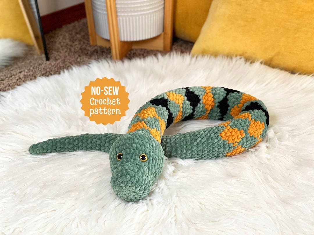 Crochet Snake Pattern, No Sew Crochet Pattern, Plushie Crochet Snake ...