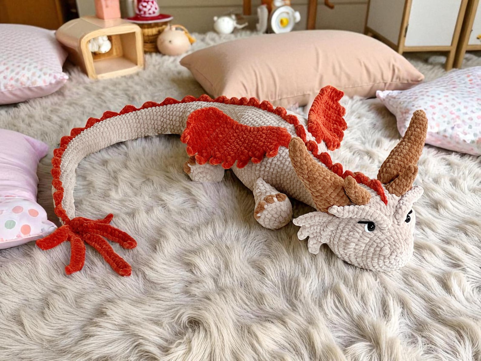 Crochet Dragon Pattern, Plush Dragon, Fairy Crochet Dragon, Amigurumi ...