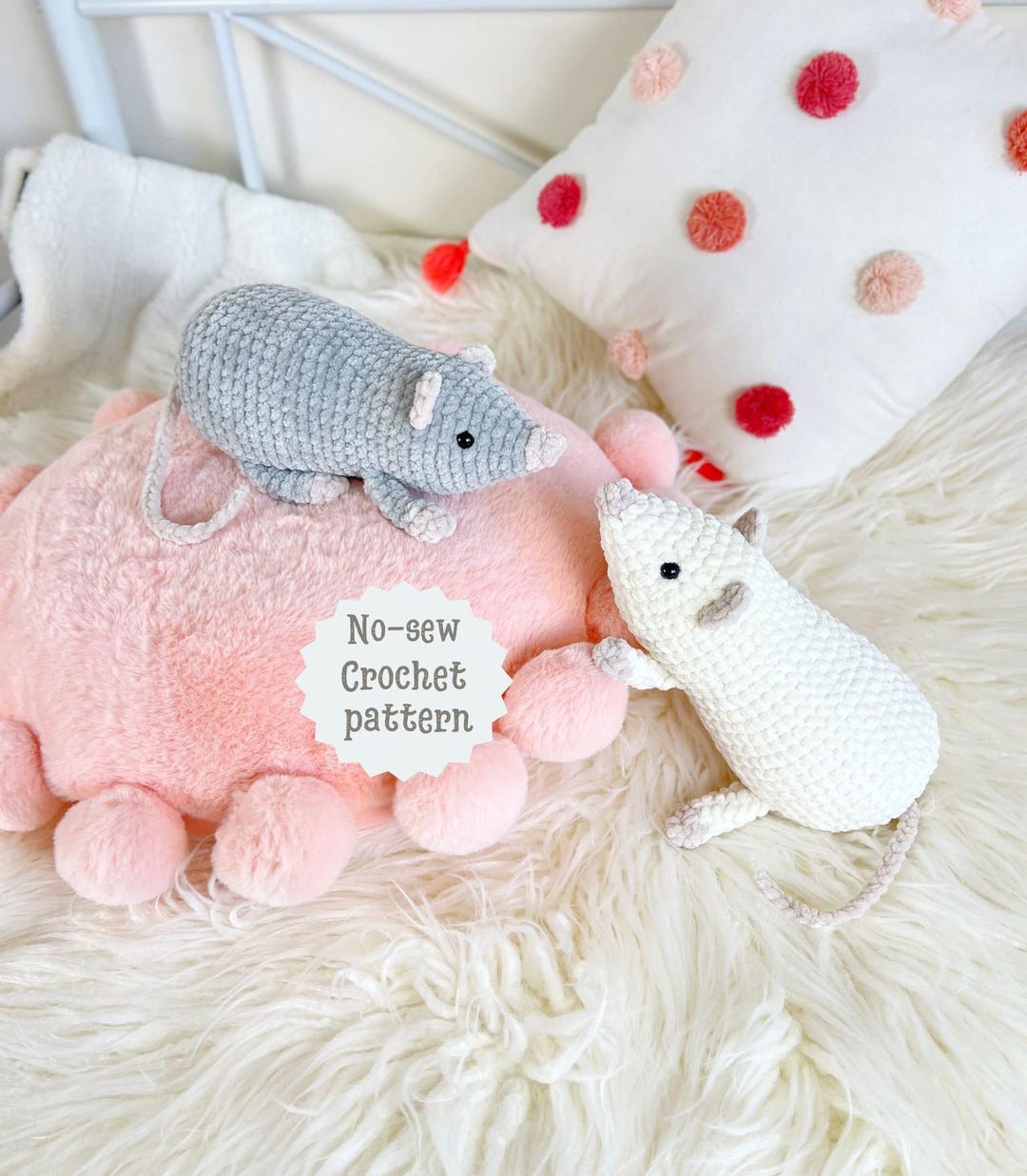 Crochet Rat Pattern, No-sew Crochet Toy, Crochet Mouse, Amigurumi Rat ...