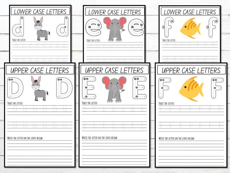 Alphabet Tracing Printables 52 Alphabet Letter Tracing Pages - Etsy