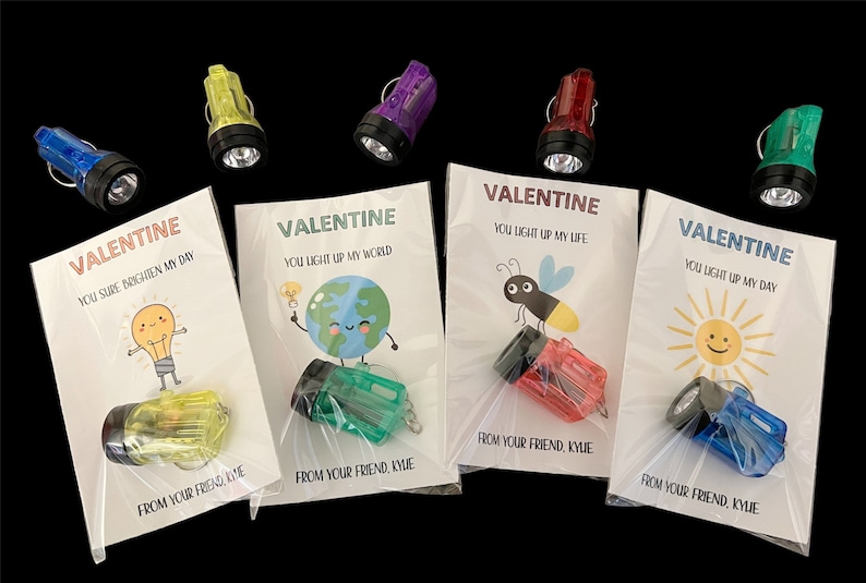 Personalized Valentine Flashlight Favors - Set of 4 - Etsy