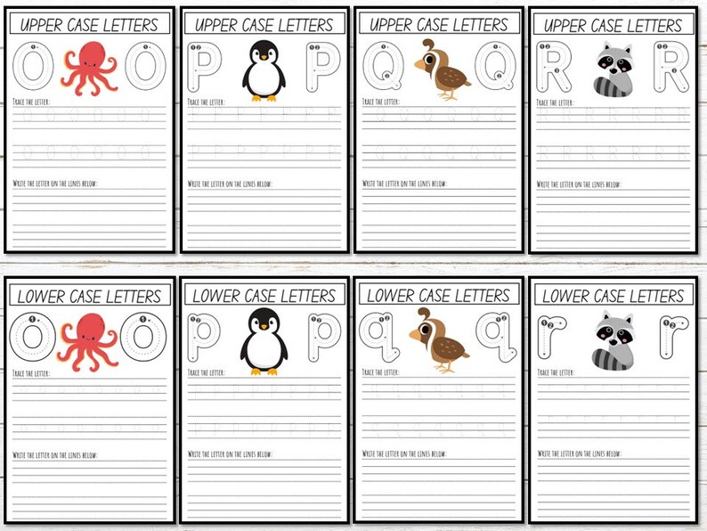 Alphabet Tracing Worksheets: 52 Letter Tracing Pages (PDF Pattern) - Etsy