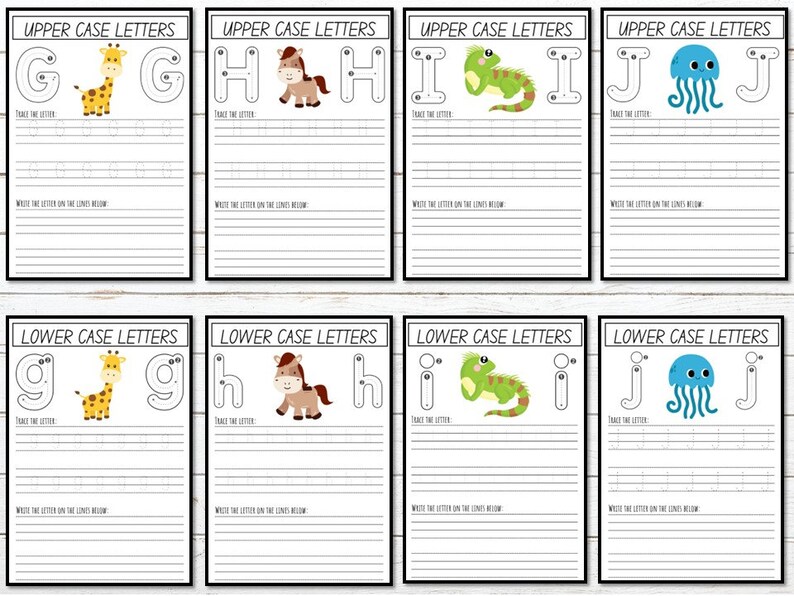 Alphabet Tracing Printables 52 Alphabet Letter Tracing Pages - Etsy