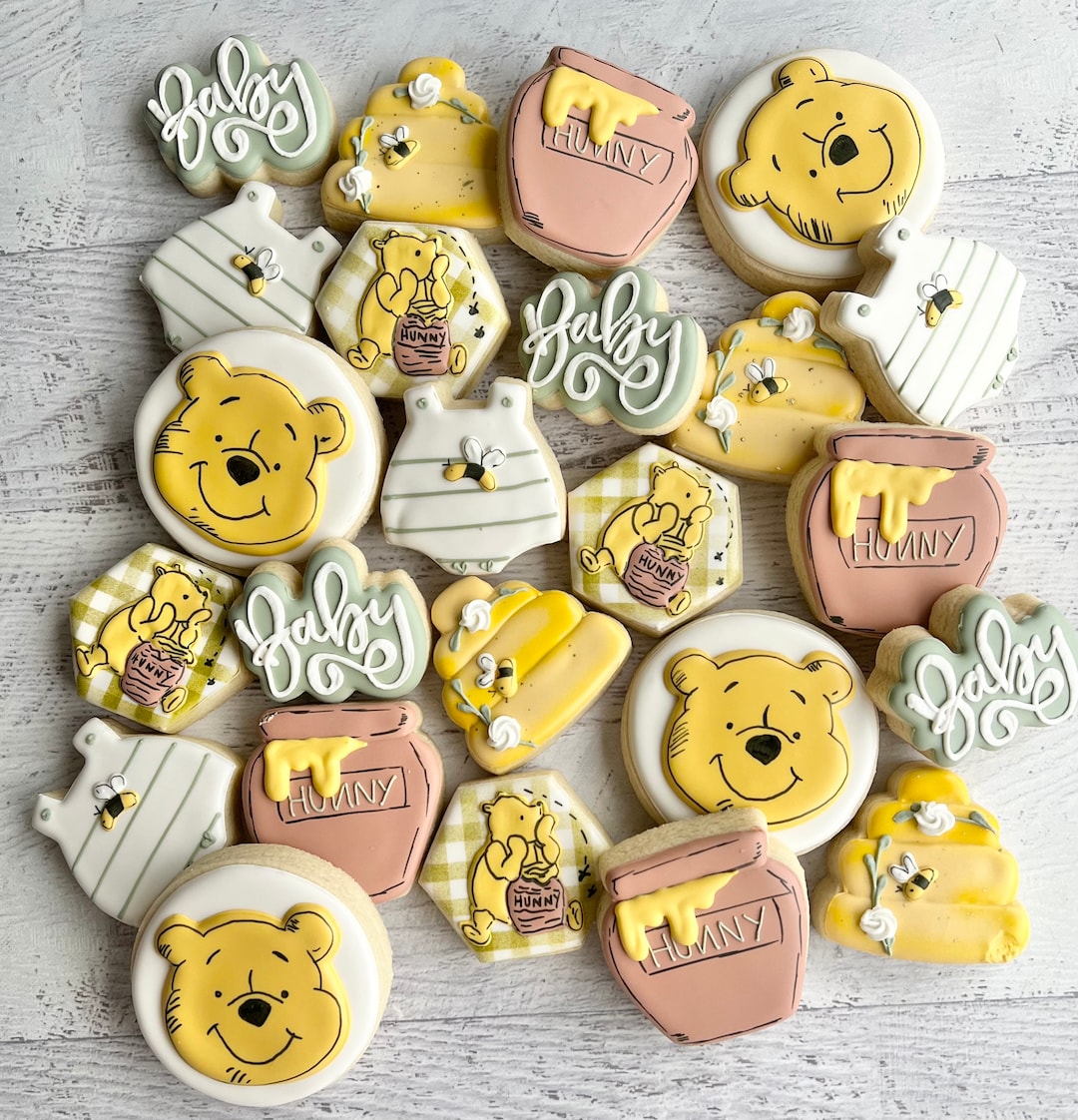 Mini Winnie the Pooh Baby Shower Cookies - Etsy