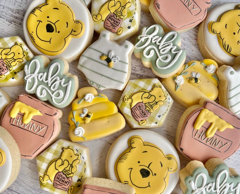 Mini Winnie the Pooh Baby Shower Cookies - Etsy