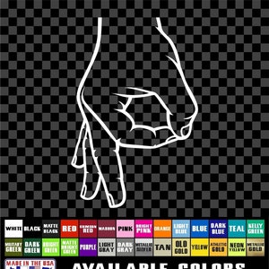 CIRCLE Hand Punch Game Sticker Outline Made You Look Gotcha | Etsy