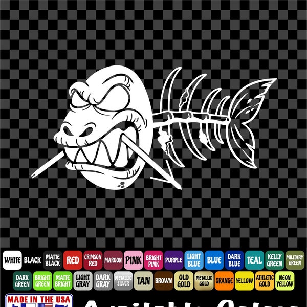 Fish Skeleton Decal - Etsy