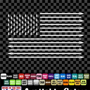 BOWFISHING ARROW American Flag Sticker Vinyl Decal Bow Fishing Fish Air ...