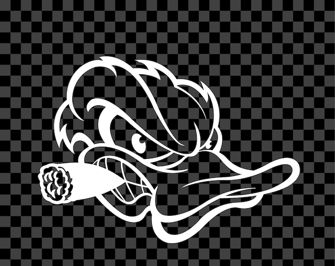 Angry Duck Head Cigar Sticker Mascot Hunting Birds Waterfowl Fun Vinyl ...