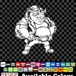 Razorback Sticker Tough Biker Hog Tough Pig Hawg Leather Vinyl Window ...