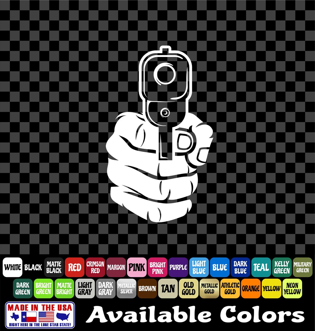 Weapon Pistol Handgun Gun Decal Sticker Car Truck Ammo - Etsy