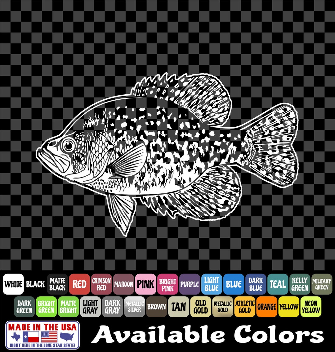 CRAPPIE Sticker Fishing Decal Fish Bull Ripping Lips Panfish Slab Jig ...