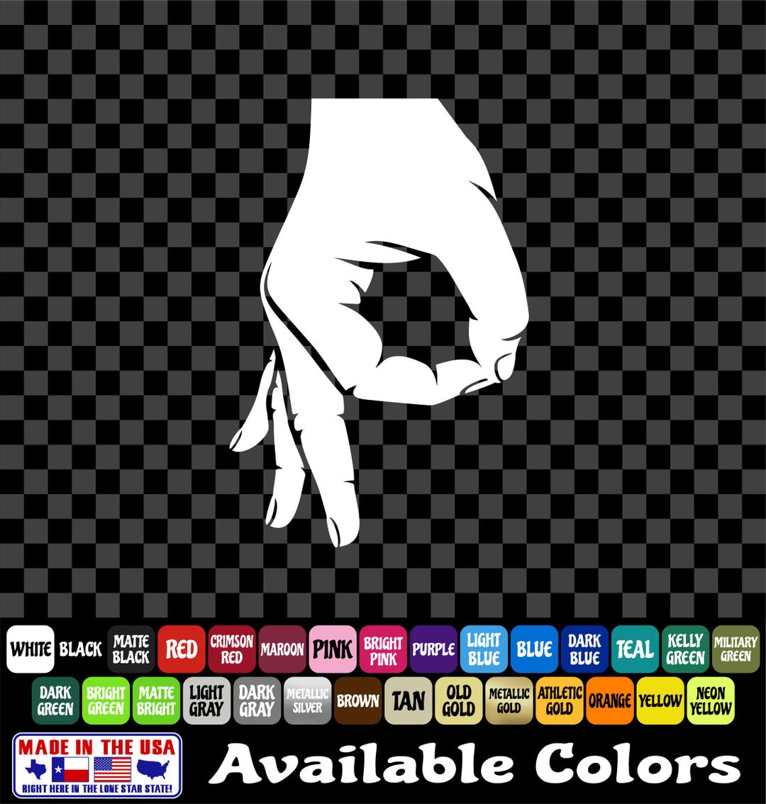 CIRCLE Hand Punch Game Sticker Outline Made You Look Gotcha Sneaky Okay ...