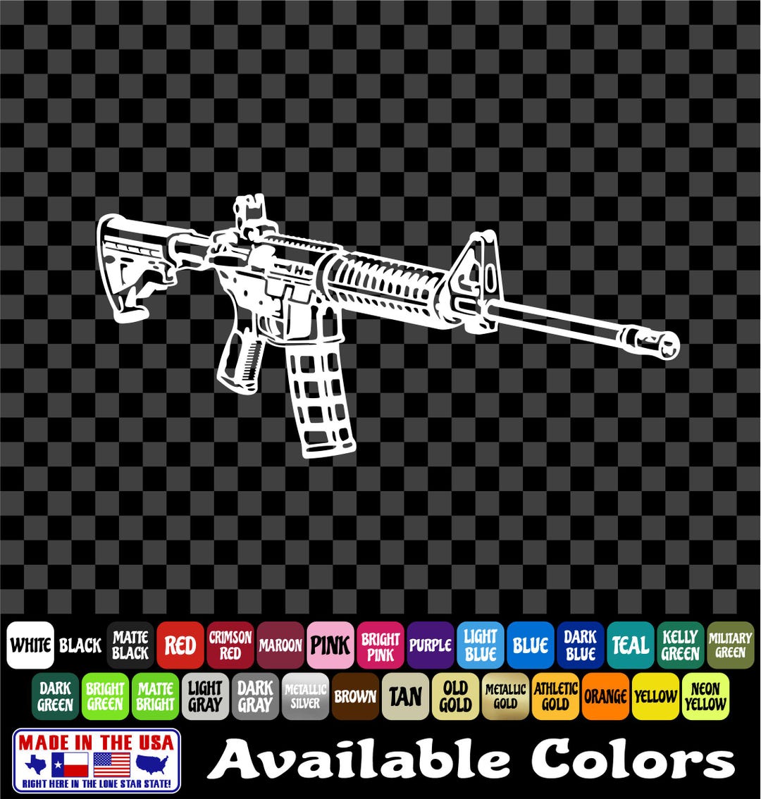 AR15 M16 AIRSOFT Guns Sticker Style Vinyl Car Truck Decal Machine Gun ...