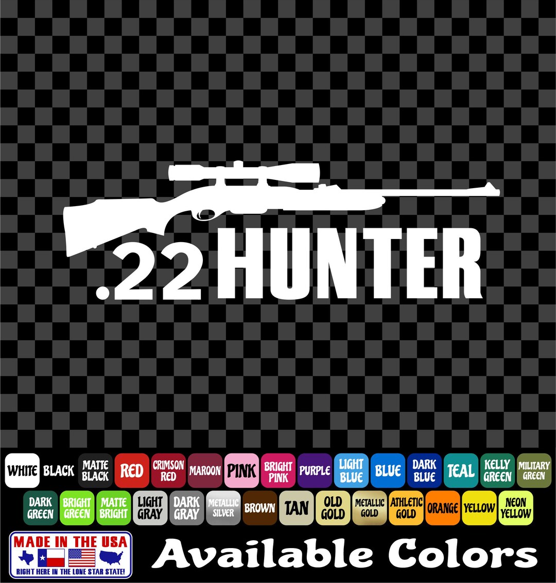 Hunting Rifle .22 Sticker Ammo Hunter Window Decal Pellet BB Gun ...