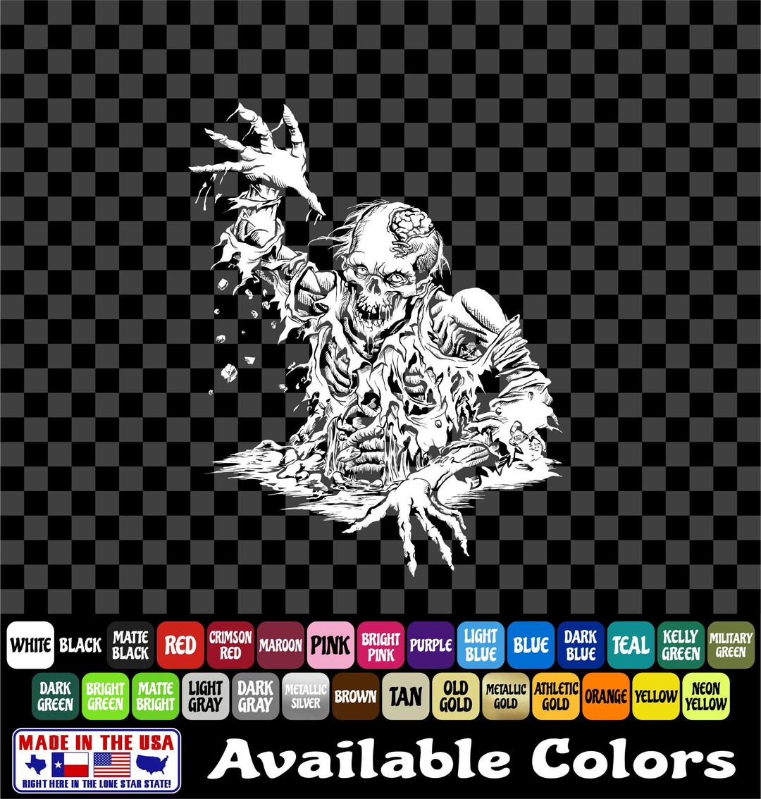 Zombie Uprising Scary Apocalypse Skull Skelton Window Decal Vinyl Car ...