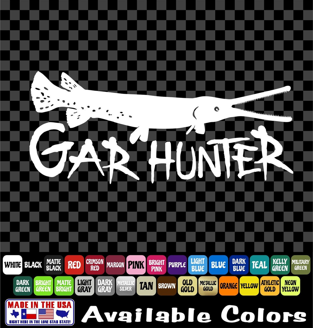 Gar Hunter Bowfishing Alligator Gar Carp Fishing Car Truck Vinyl Decal ...