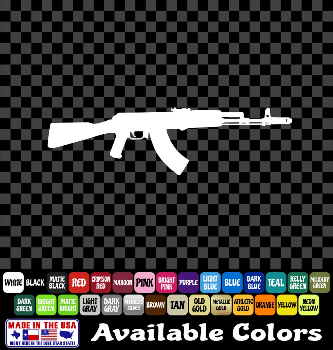 AK-47 ASSAULT Rifle Sticker Machine Gun Vinyl Giggle Switch Decal ...