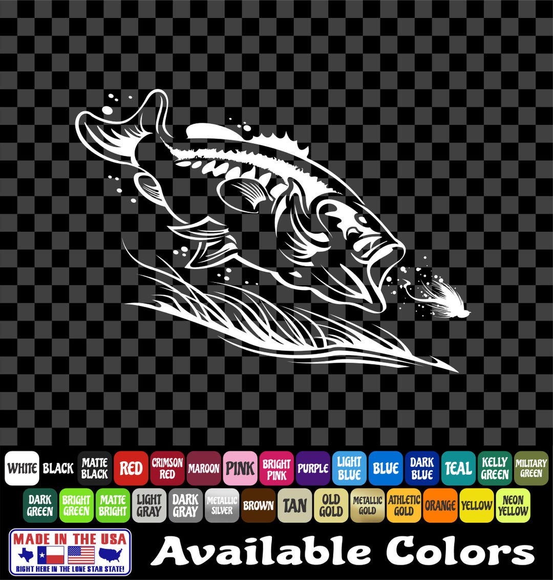 Largemouth Bass Sticker Lure Fishing Decal Boat Jig Bait Boat Truck ...