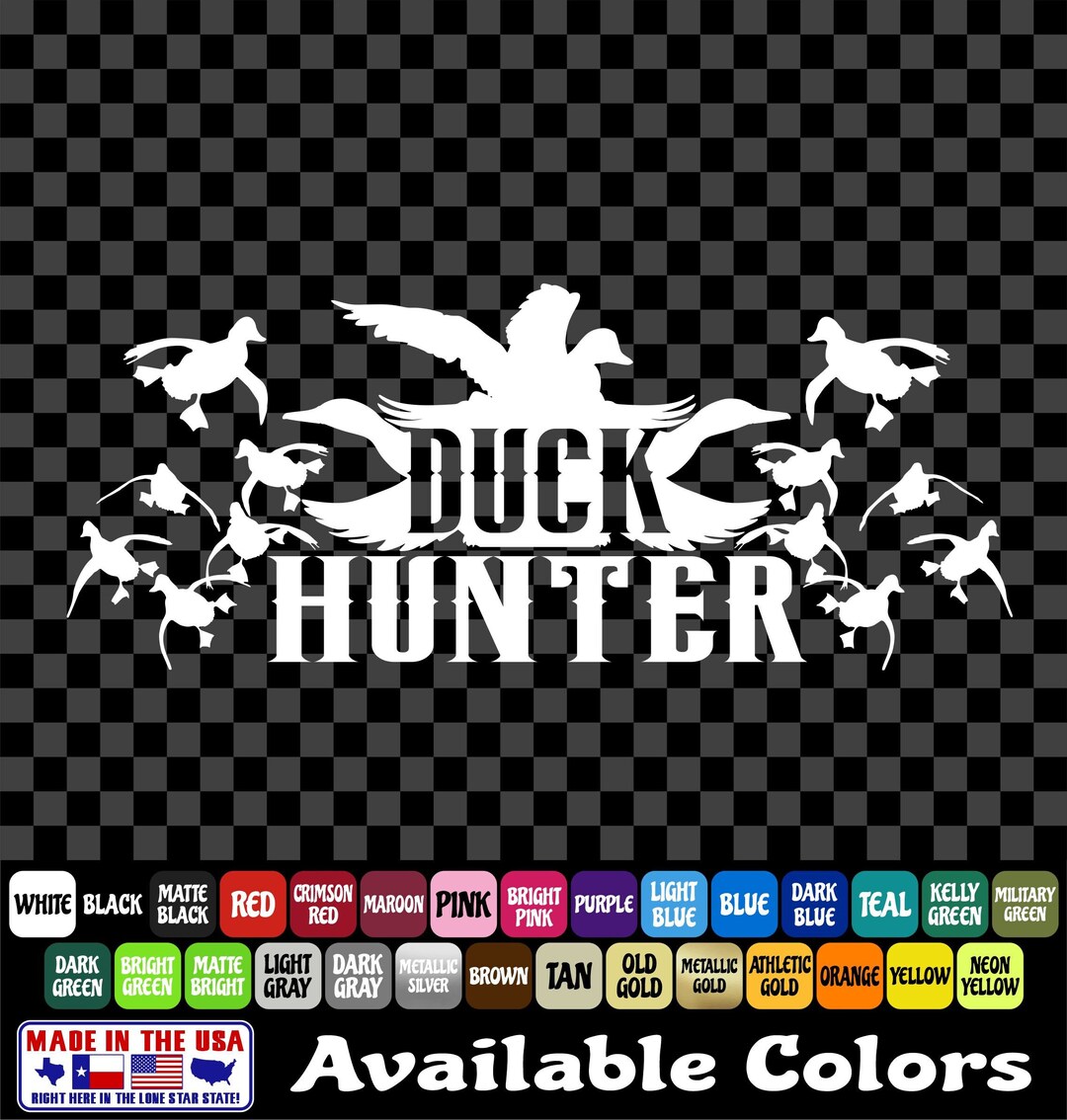 Duck Hunter Decal Fun Hunting Mallards Landing Flock Cut Vinyl Sticker ...