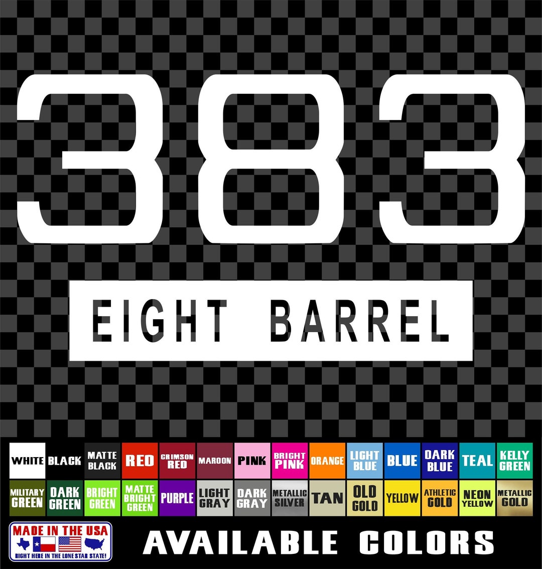 383 Eight Barrel Dodge Barracuda Carbonator Vinyl Decal Sticker - Etsy
