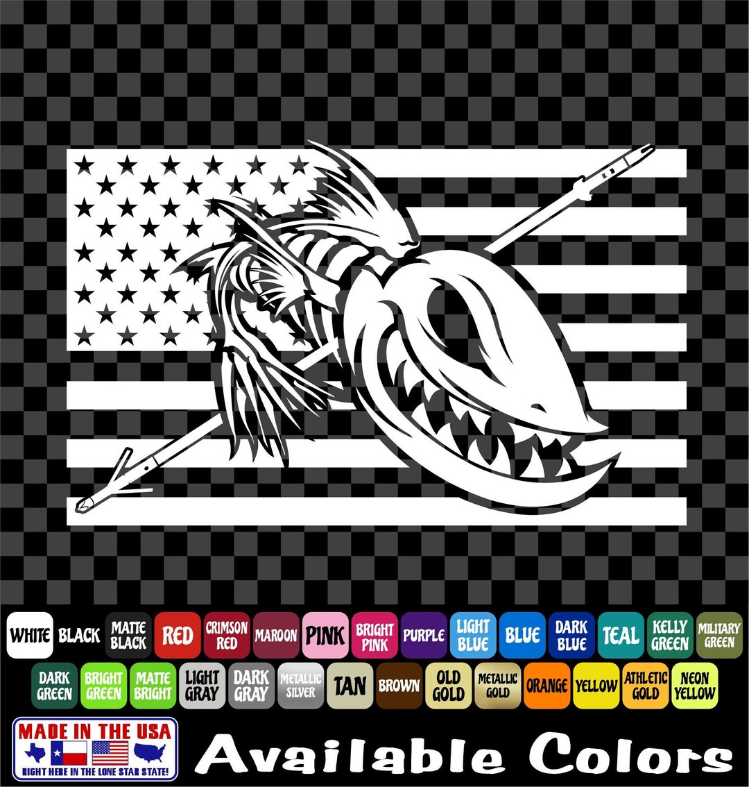 BOWFISHING FLAG Sticker MAGA Carp Arrow Decal Make Your Lake Great ...