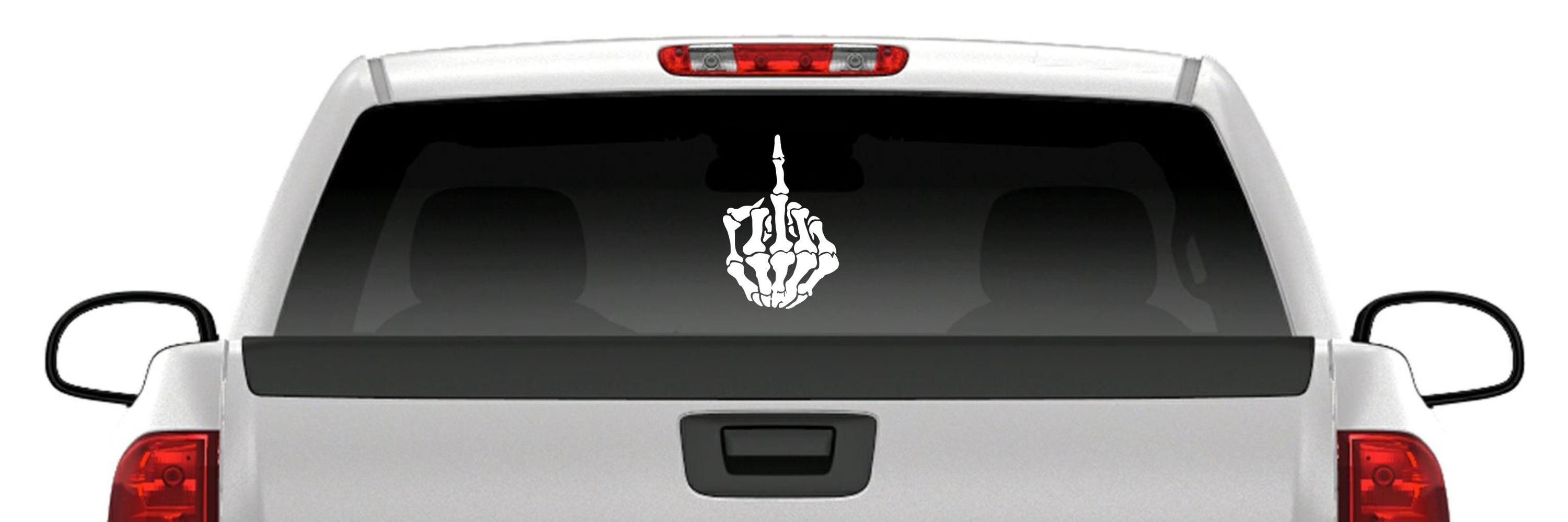 Bone Hand Sticker Skeleton Flip off Middle Finger Bird Vinyl Window ...