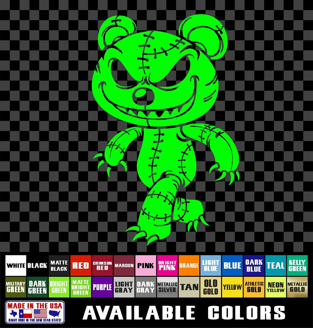 Zombie Sticker EVIL TEDDY BEAR Grin Voodoo Vinyl Window Decal - Etsy