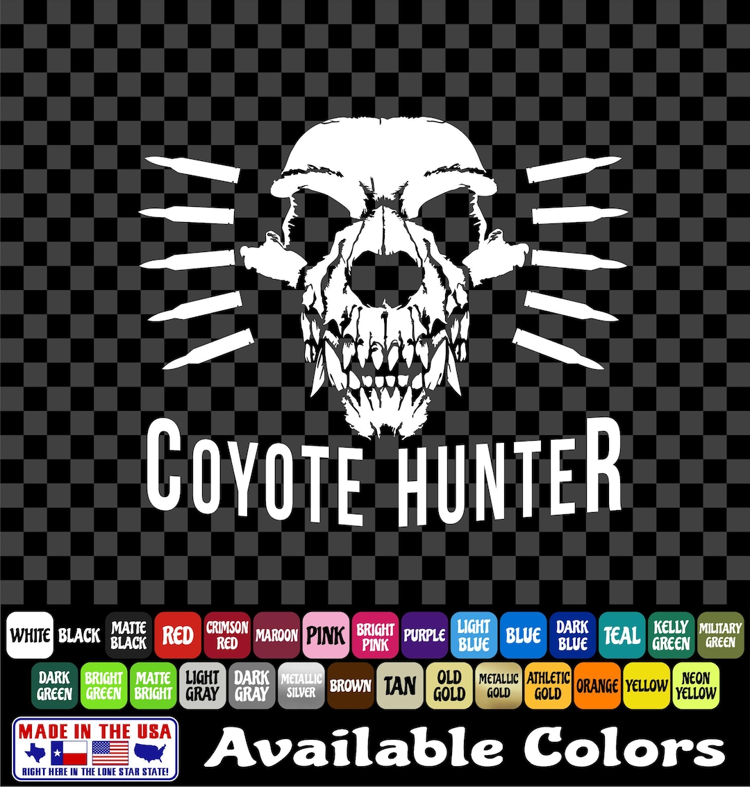 COYOTE HUNTING Sticker Skull Yote Dog Predator Varmint Hunter Vinyl ...