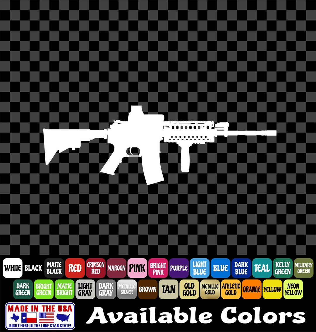 ASSAULT Rifle Sticker AR Machine Gun MILITARY Vinyl Switch Decal ...